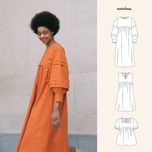 DILA blouse & dress PDF sewing pattern– Notches