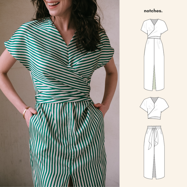 JUDY dress, top & skirt PDF sewing pattern– Notches